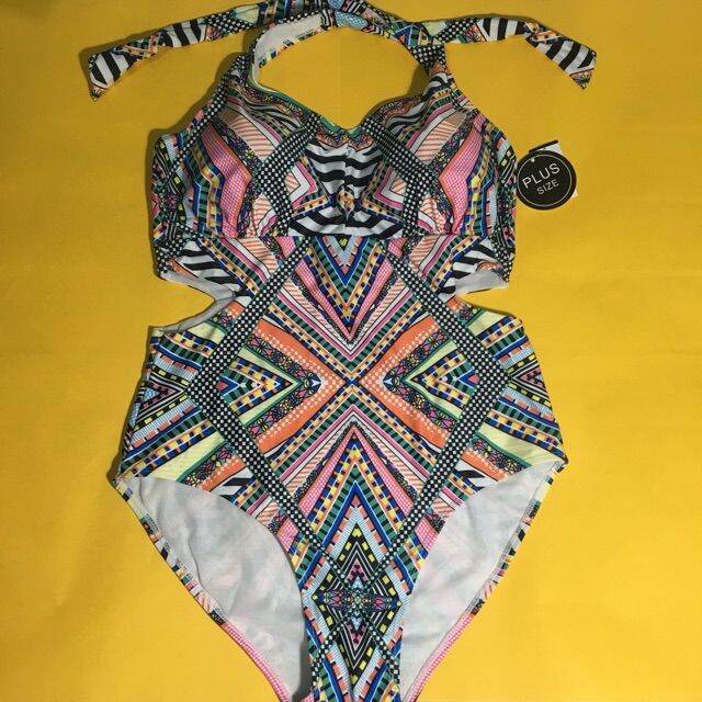 PLUS SIZE Coco Cabaña Tribal Side Cut One Pc Swimsuit | Lazada PH