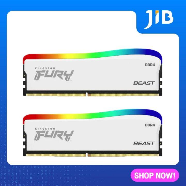 32GB (16GBx2) DDR4 3200MHz RAM (หน่วยความจำ) KINGSTON FURY BEAST DDR4 RGB SPECIAL EDITION (WHITE ...