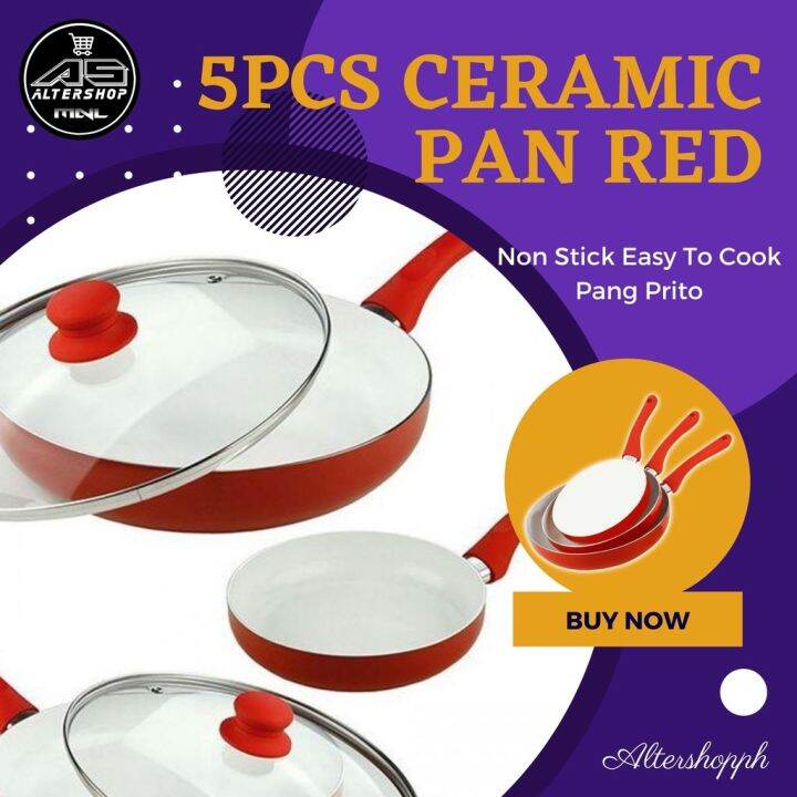 Original Kawali Bundle Of 5 Pcs Authentic Ceramic Frying Pan Set Non ...