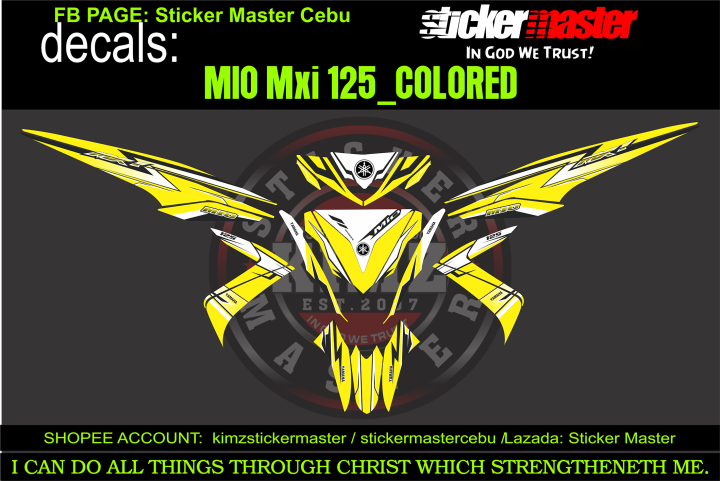 MIO MXI 125 FULL DECALS COLORED YELLOW | Lazada PH