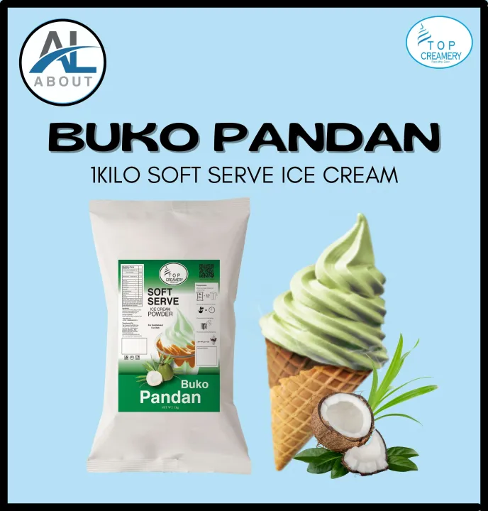 TOP CREAMERY BUKO PANDAN SOFT SERVE ICE CREAM POWDER 1KG | Lazada PH