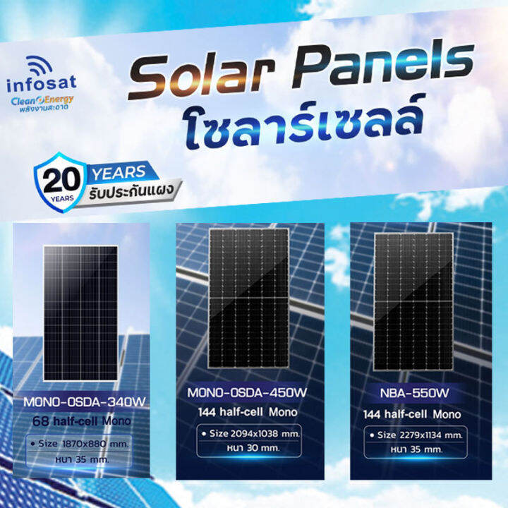 Infosat Solar Panels แผงโซล่าเซลล์ พลังงานแสงอาทิตย์ | Lazada.co.th