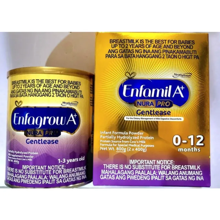 Gentlease Nurapro Enfamil 0-12M and Enfagrow 1-3Y | Lazada PH