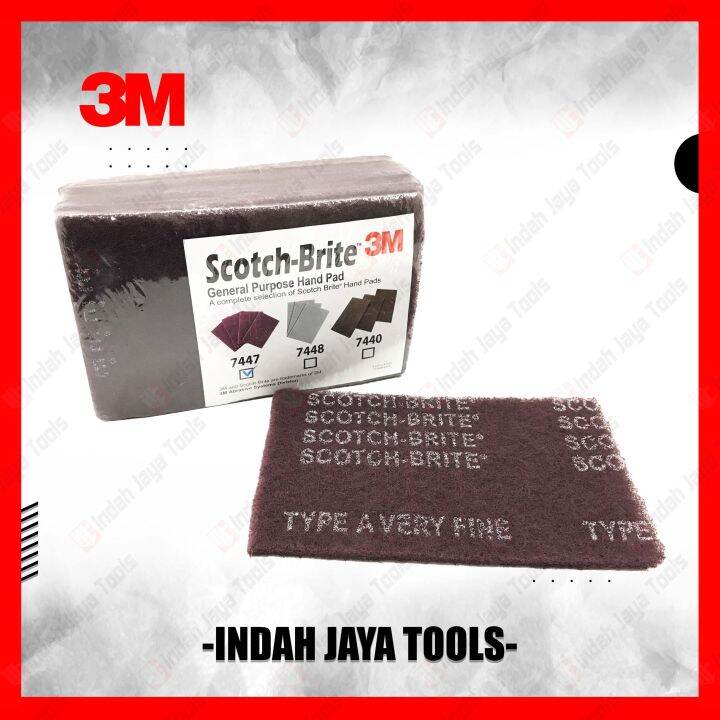 3M 7447 SCOTCH BRITE - Scotch Brite Maroon Red Merah Hand Pad | Lazada Indonesia