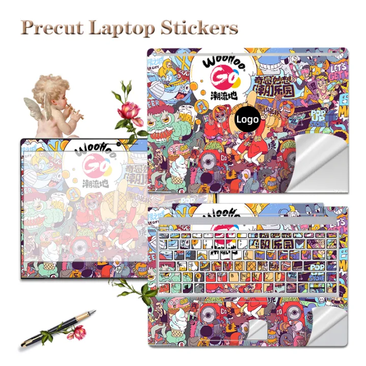 Pre-cut Laptop Sticker Cute Cat Tail Laptop Film PVC Leaves No Glue ...