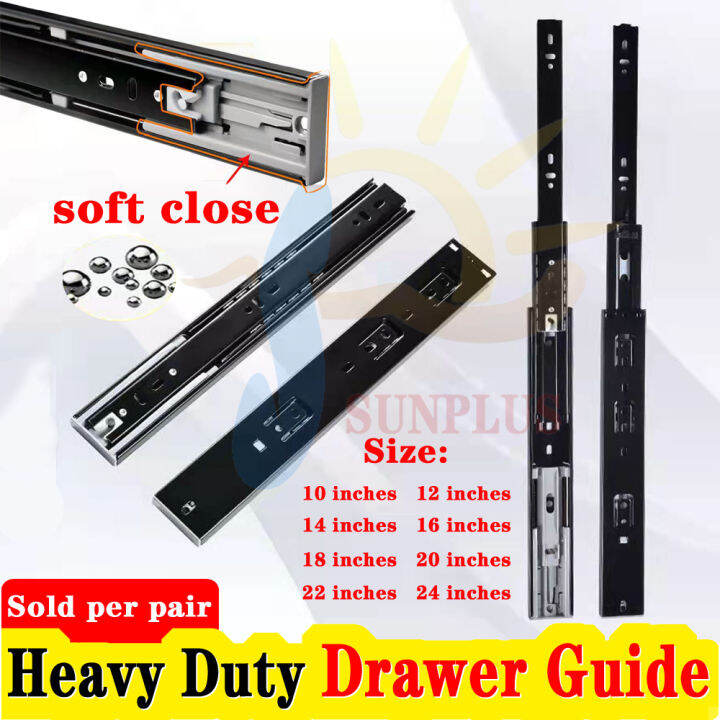 Soft close Drawer Guide Drawer Full Extension Steel Drawer Slide Guide ...