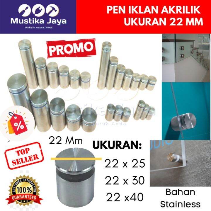 Pen Iklan Akrilik Sign Board Stainless Kaca Baut Papan Akrilik 12 mm ...