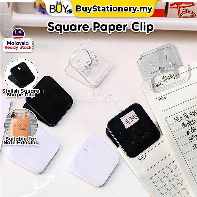 Korean Style Aesthetic Transparent Paper Clip Binder Square Size ...