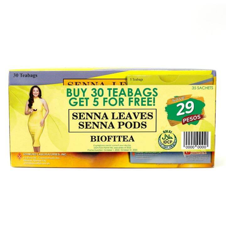 BIOFITEA Senna Leaves + Senna Pods 30 + 5 Tea bags | Lazada PH