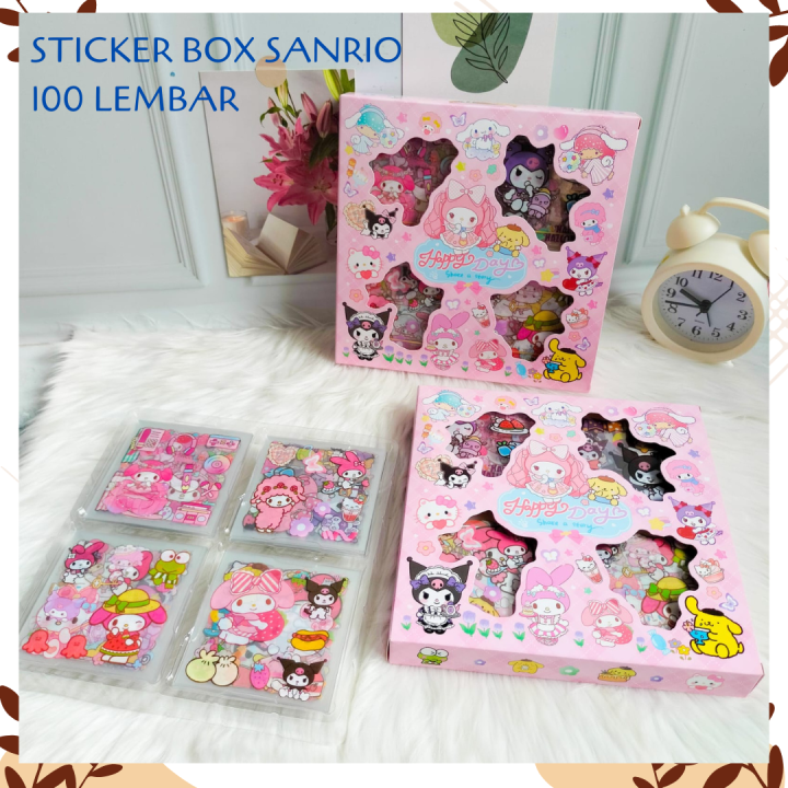 STICKER BOX SANRIO ISI 100 LEMBAR SET DAILY MANUAL CUTE PATTERN ...