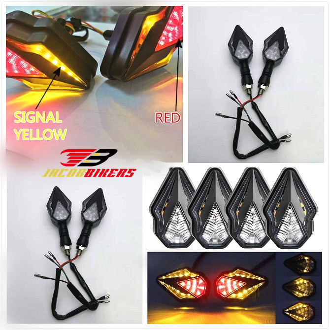 Universal YAMAHA HONDA 3 Wires Motorcycle LED Triangle Turn Signal ...