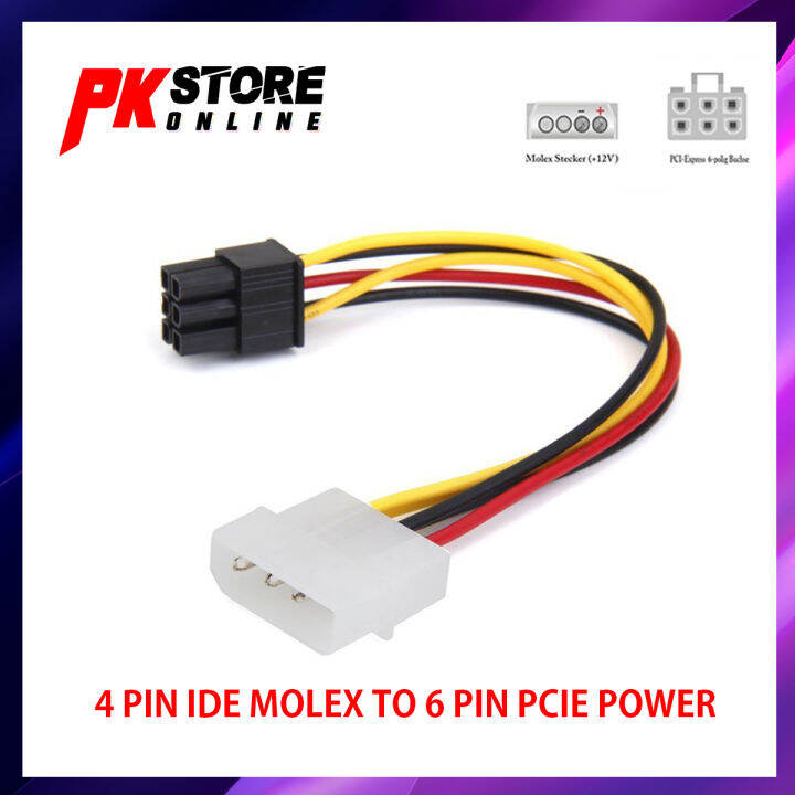 4 PIN IDE MOLEX TO 6 PIN POWER CABLE GPU GRAPHIC CARD | Lazada
