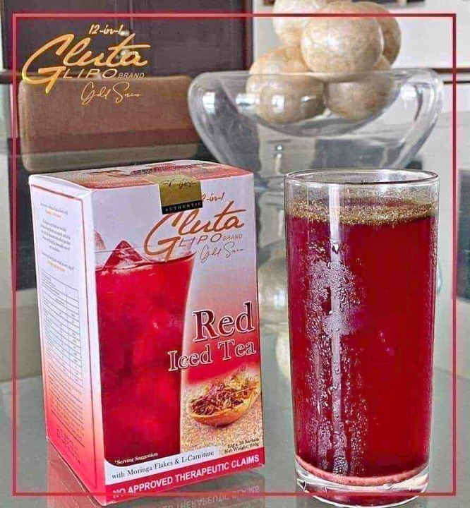 GLUTA LIPO 12 in 1 Red Iced Tea (10 SACHETS/BOX) net weight 250g | 100% Authentic | Authorized ...