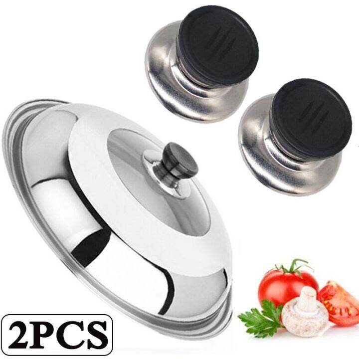 Stainless Steel Pot Lid Universal Replacement Button Top Bead Pot Lid ...