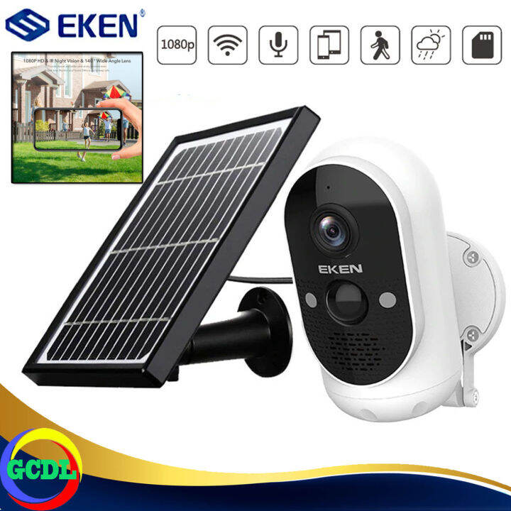 EKEN AStro 1080p Battery Camera with Solar Panel IP65 WIFI Weatherproof ...