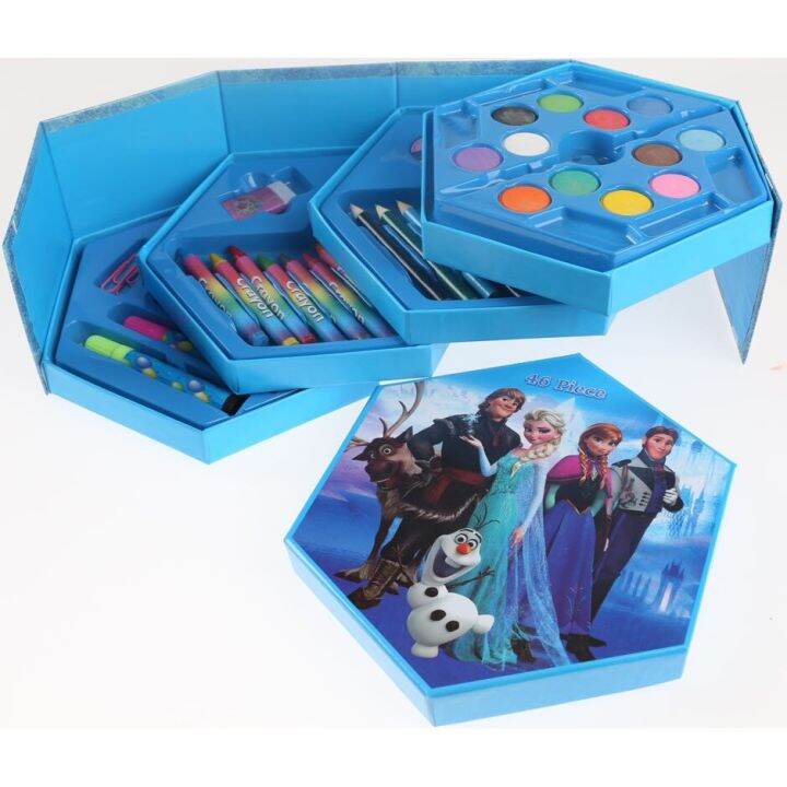 FROZEN 46Pcs/Set Kids Drawing Art Set Cartoon Painting Pen Colour ...