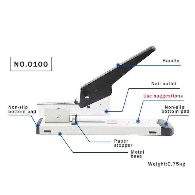 Large Capacity Paper Binding Stapler Heavy Duty Stapler Bookbinding ...