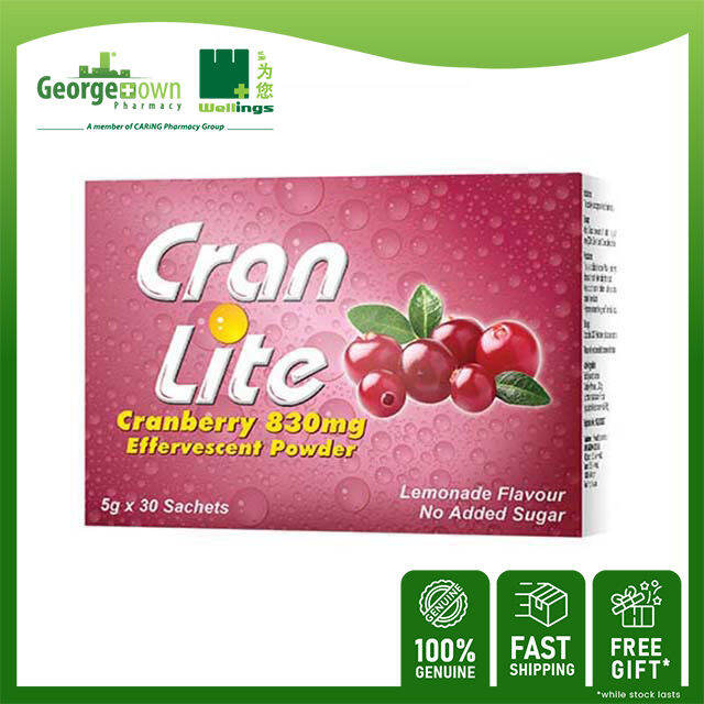 CRAN LITE CRANBERRY 830MG EFFERVESCENT POWDER SACHET 5G X 30S | Lazada
