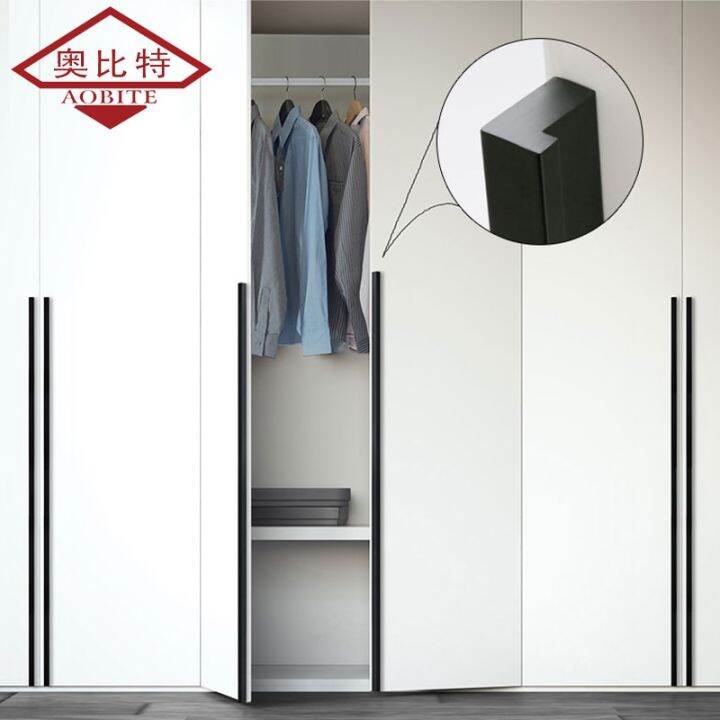 AOBITE ลูกบิดดึงลิ้นชักด้ามจับตู้สีดำยาว1200มม. มือจับประตูอะลูมิเนียม ...