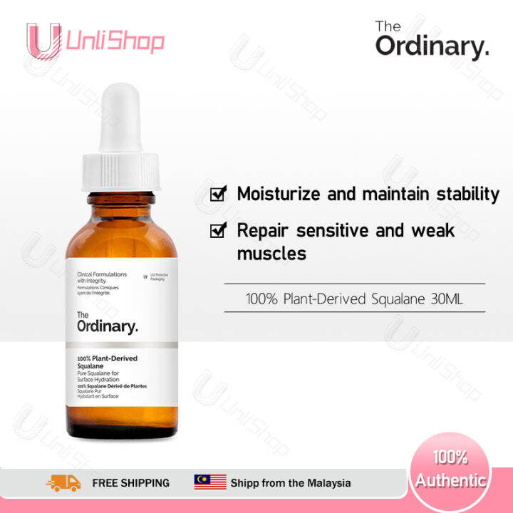 The Ordinary 100% Plant-Derived Squalane 30ml,repairs the skin barrier ...