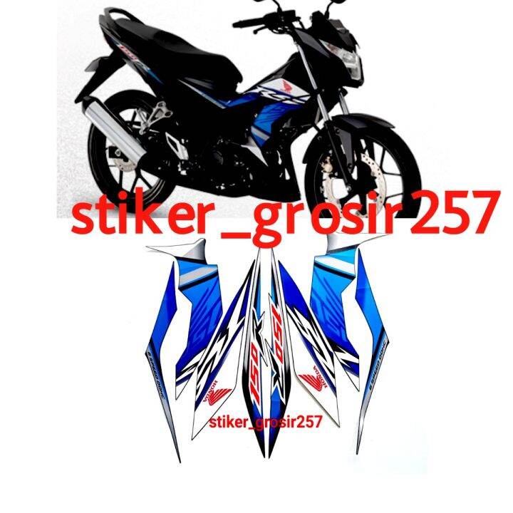 STIKER STRIPING & LIS BODY SONIC 150R RS 2018 2019 BIRU STANDAR ...