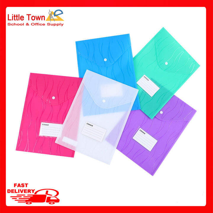 Portrait transparent file bag A4 Snap button file bag | Lazada PH