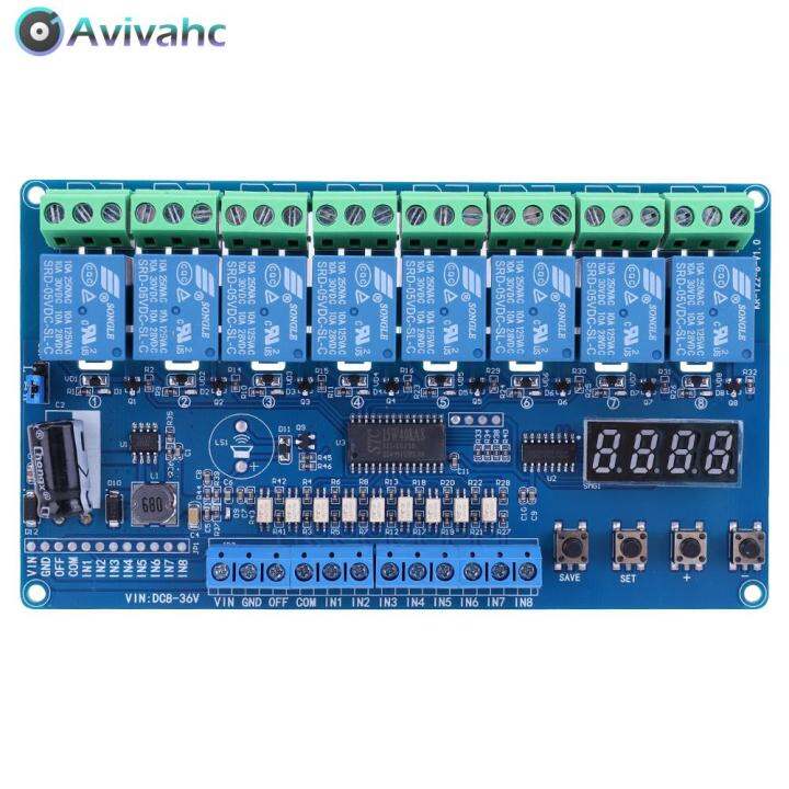 DC 8V-36V Multi-function Relay Module 4/8 Channel LED Display Relay ...