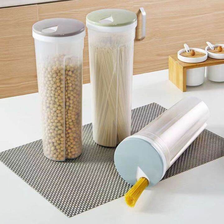 Tall Clear Spaghetti Pasta Noodle Grains Rice Storage Kitchen 1600ml ...
