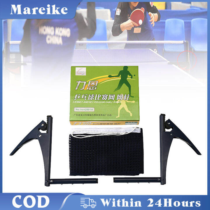 Portable Table Tennis Net and Post Set Clip On Ping Pong Table Net Rack ...