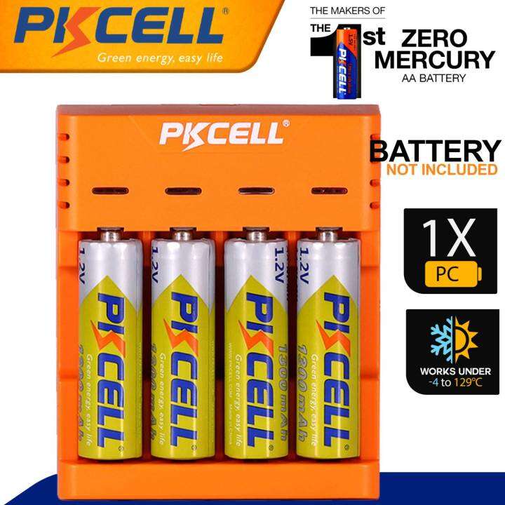 PKCELL (8241) 18650 Li-Ion Fast Charging 3.7V 26650 16340 16650 14650 18350 18500 18650 li-ion ...