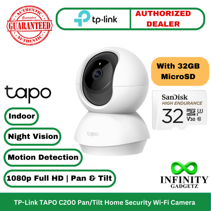 TP-Link TAPO C200 Pan/Tilt Home Security Wi-Fi Camera 1080p Full HD ...