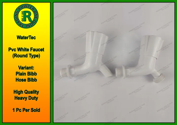 WATER TEC Pvc Faucet White ( Round Type ) Hose Bibb / Plain Bibb ...