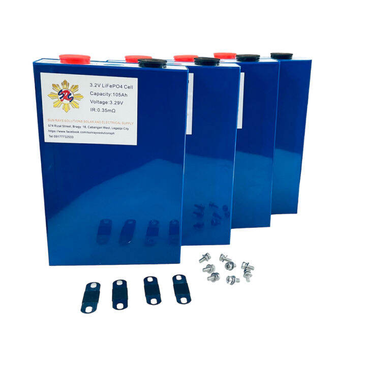 SRS- 4PCS 105Ah 3.2V LIFEPO4 3500 CYCLES PRISMATIC BATTERY LITHIUM (EVE ...