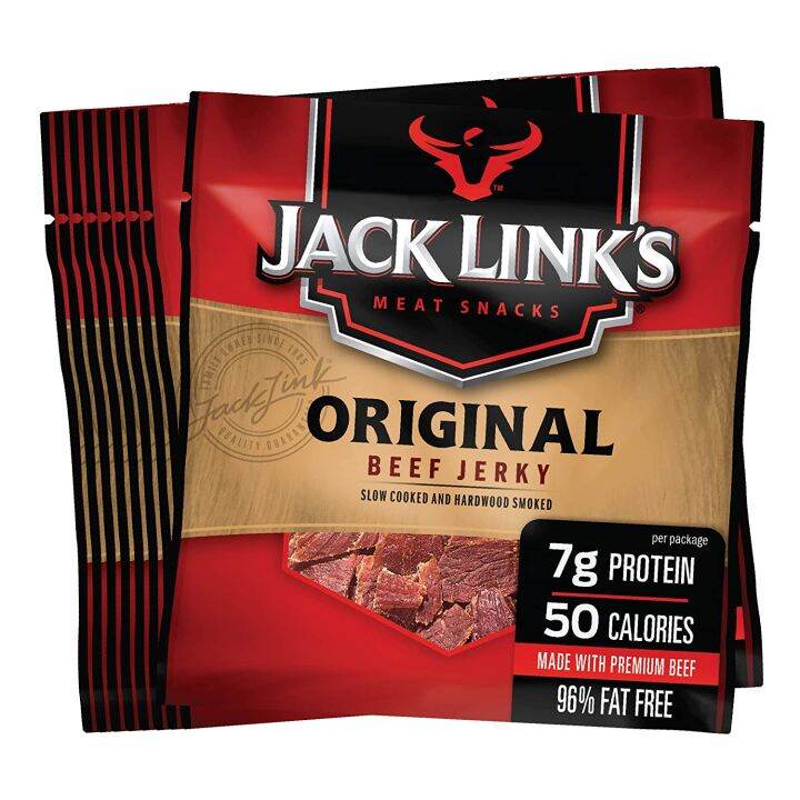 Jack Link’s Beef Jerky 20 Count Multipack, Original, 0.625 oz. Bags – Flavorful Meat Snack for ...