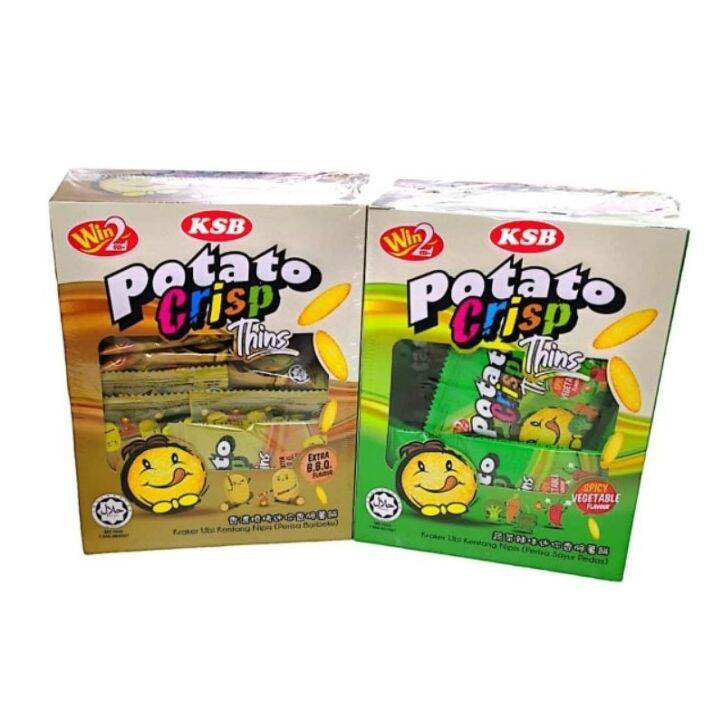 【9g x 22 pcs】Win2 Potato Crisp Thins Vegetable/Bbq | Lazada