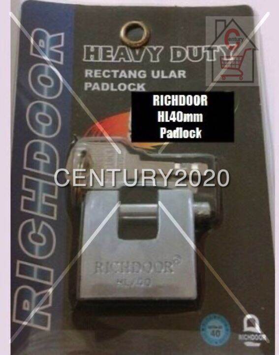 RICHDOOR Armoured Padlock Anti Cut Pad Lock Security Pillar Lock 40mm ...