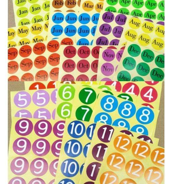 Various Color Month Sticker Date Code Plan 1 to 12 Months Labels | Lazada