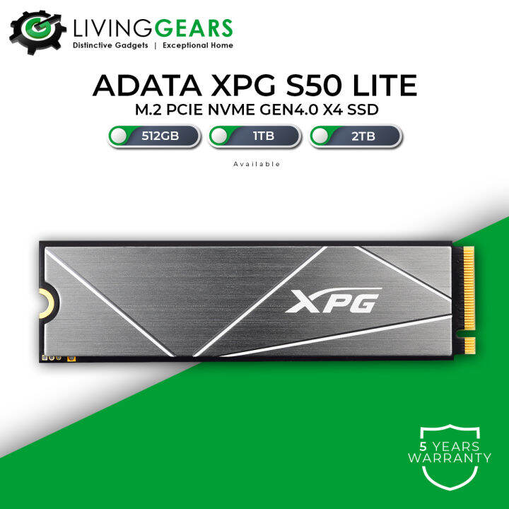 Adata XPG Gammix S50 Lite M.2 Pcie Nvme Gen4 x4 ( 512GB / 1TB / 2TB ) SSD Solid State Drive 📌 ...