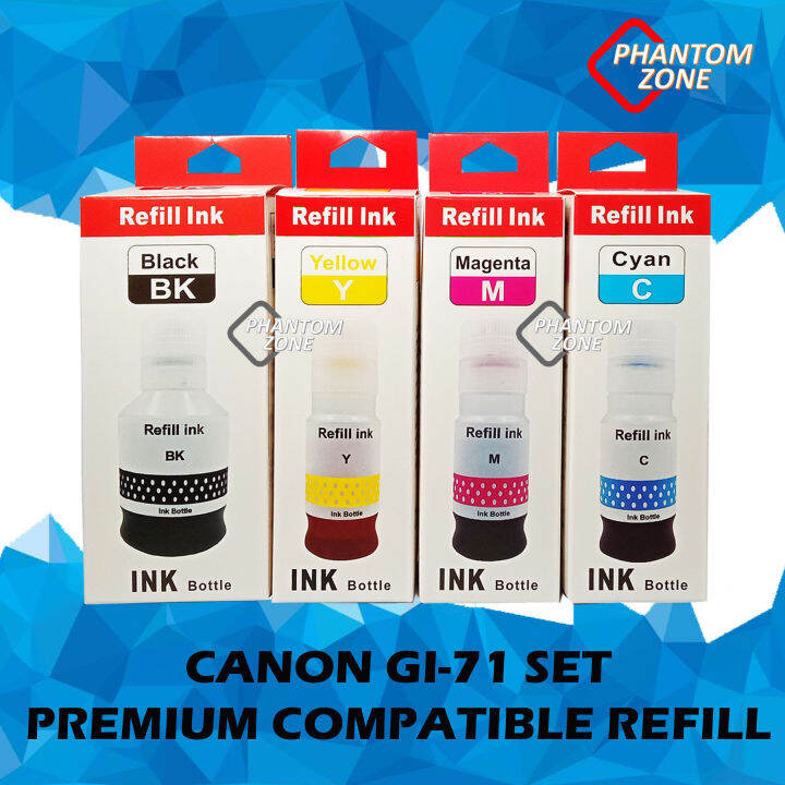 CANON GI-71 / GI71 SET 4 COLORS COMPATIBLE REFILL INK GI71 SET / GI 71 ...