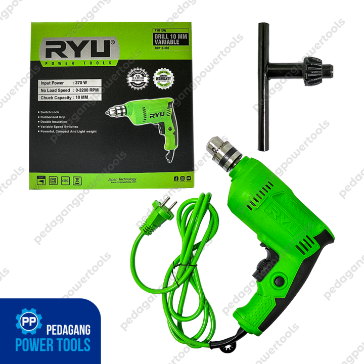 RYU RDR10-3RE MESIN BOR LISTRIK BOR TANGAN BOR BESI KAYU OBENG 10 MM ...