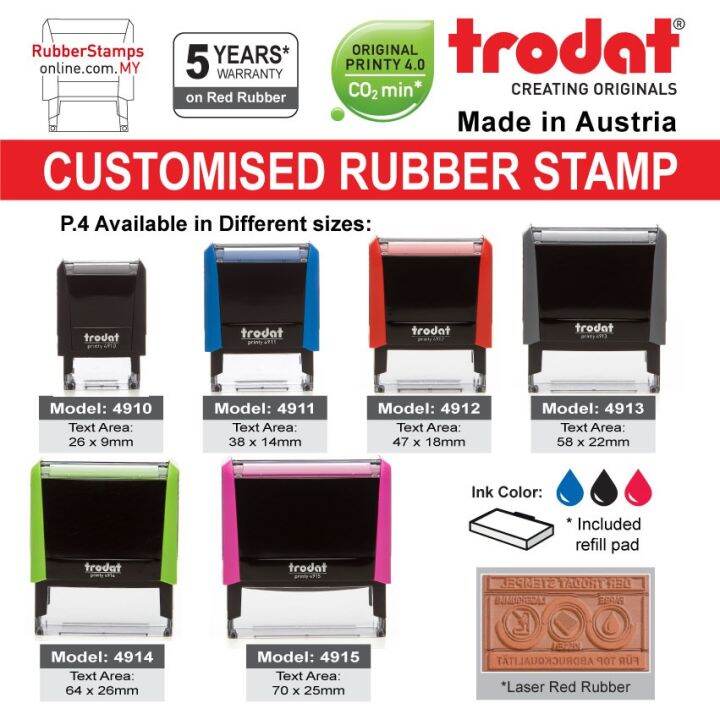 FAST SHIPPING | RUBBER STAMPS | CHOP GETAH - SEMUA SAIZ | TRODAT P4 ...