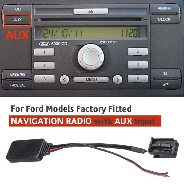 สาย Aux ตัวแปลงบลูทูธ12pin 12V สำหรับ Ford Focus Mk2 Mk3สำหรับ Fiesta ...