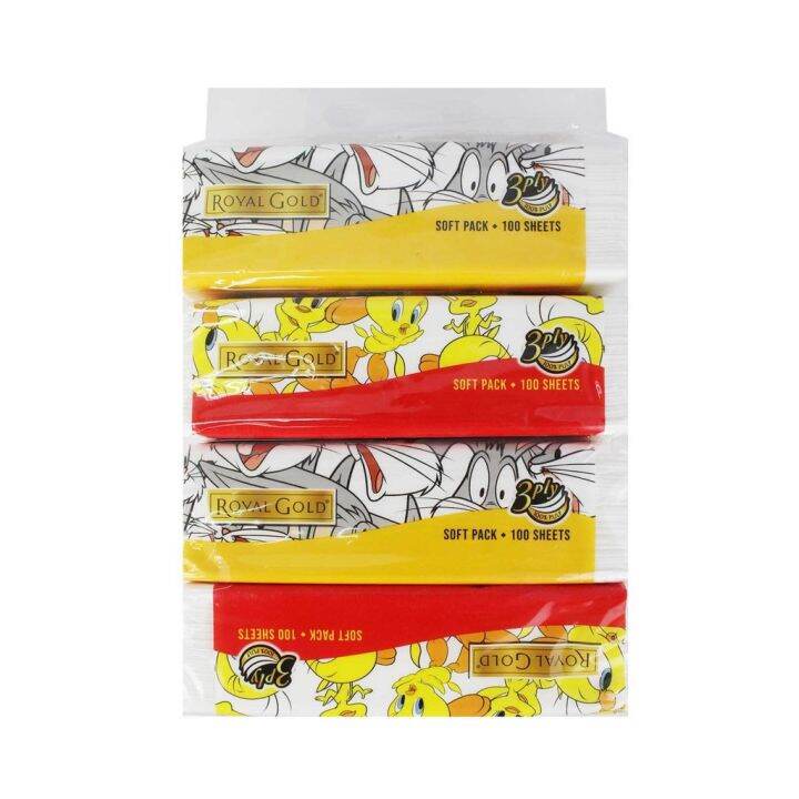 Royal Gold Facial Tissue Soft Pack (3ply x 4 pack x 100’s) | Lazada