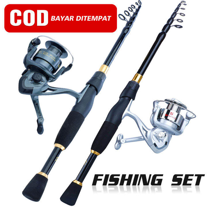 Joran dan Gulungan Pancing, Joran 1.8M 2.1M 2.4M Teleskopik dengan ...