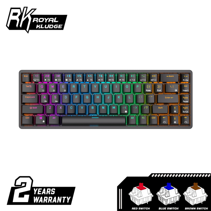 Royal Kludge RKG68 Tri Mode RGB 68 Keys Hot Swappable Mechanical ...