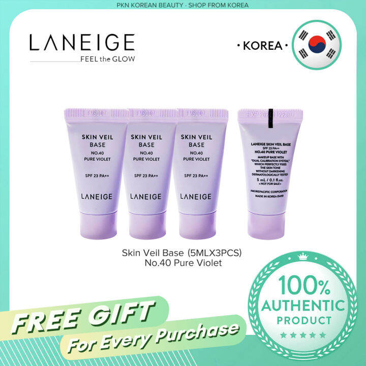 LANEIGE Skin Veil Base NO.40 Pure Violet SPF 23 PA++ (5mX3pcs ...