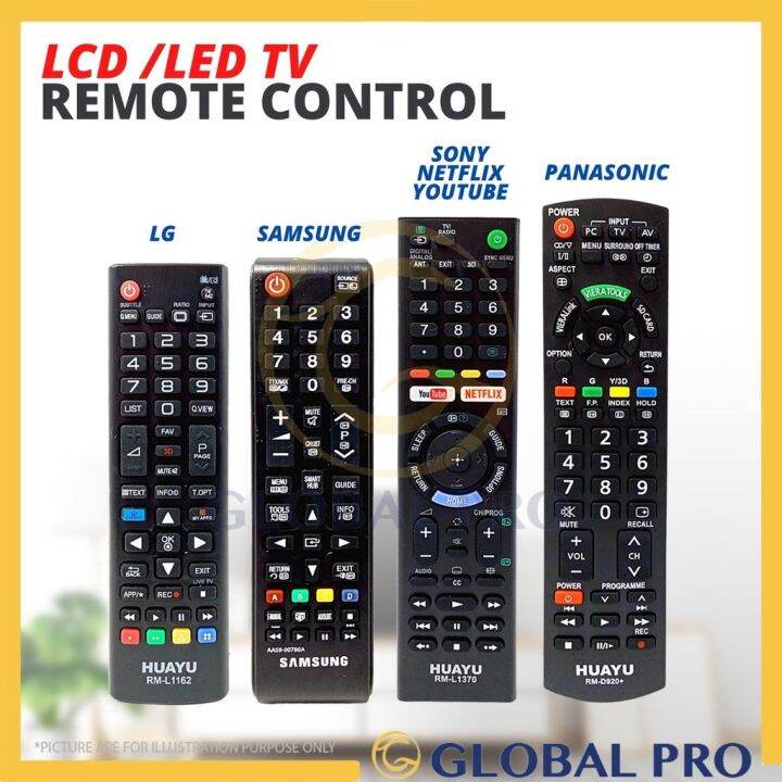 Huayu universal LEDLCD TV remote control net * Flix Yo * utube RM-L1162 ...