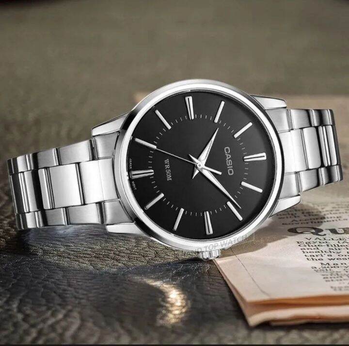 Casio Quartz Stainless Steel Silver Dial Watch For Men - Silver Black ...