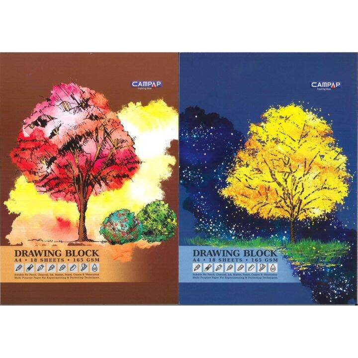 CAMPAP Drawing Block A4 Size 18 Sheets 165 Gsm | Lazada