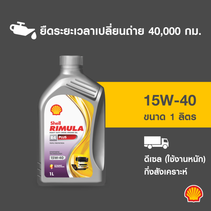 SHELL น้ำมันเครื่องดีเซล กึ่งสังเคราะห์ ใช้งานหนัก RIMULA R4 PLUS 15W ...